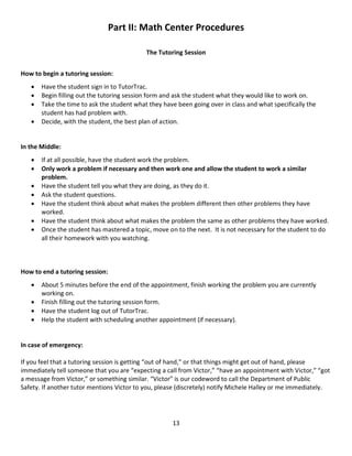 Math center tutor_orientation_manual_2012 | PDF | Secondary Education ...