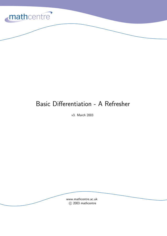 Mathcentre basic differentiation | PDF