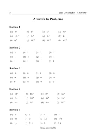 Mathcentre basic differentiation | PDF