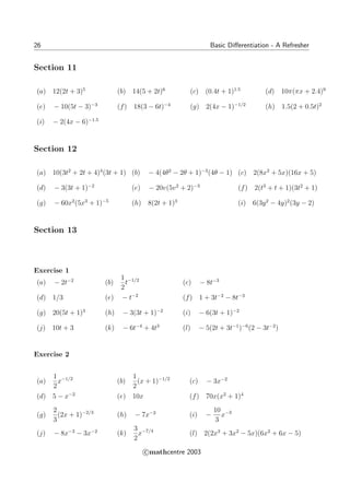 Mathcentre basic differentiation | PDF