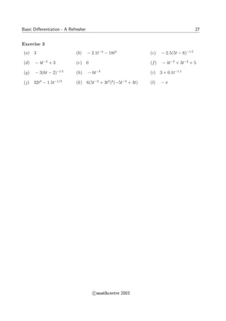 Mathcentre basic differentiation | PDF