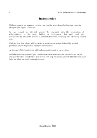Mathcentre basic differentiation | PDF