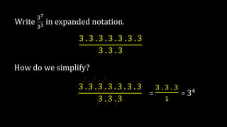 Math chapter 3 dividing exponential expressions | PPT