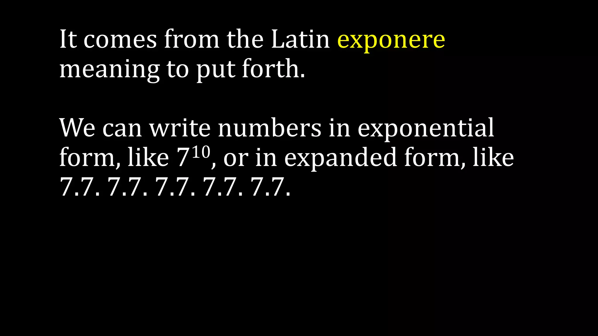 Math chapter 3 exponent and exponents as repeated multiplication | PPTX
