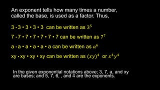 Math chapter 3 exponent and exponents as repeated multiplication | PPTX