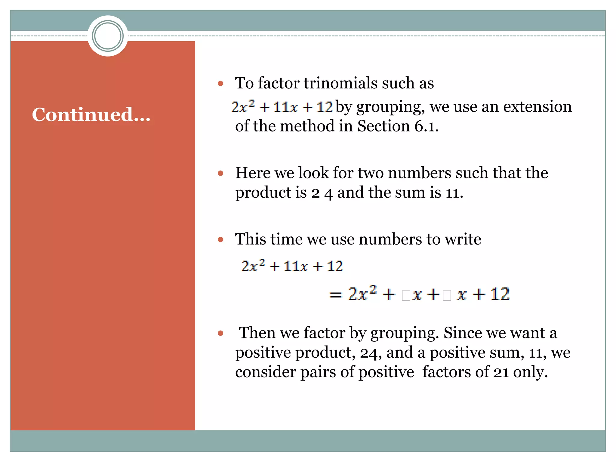 Math Chapter 6 3 Turorial | PPT