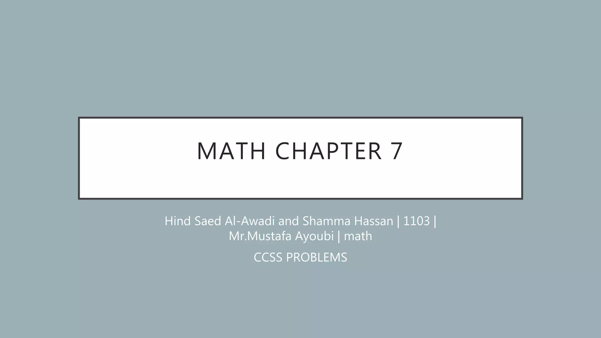 Math chapter 7 | PPTX