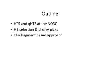 Prioritizing Scaffolds for Hit Selection in High Throughput Screening ...
