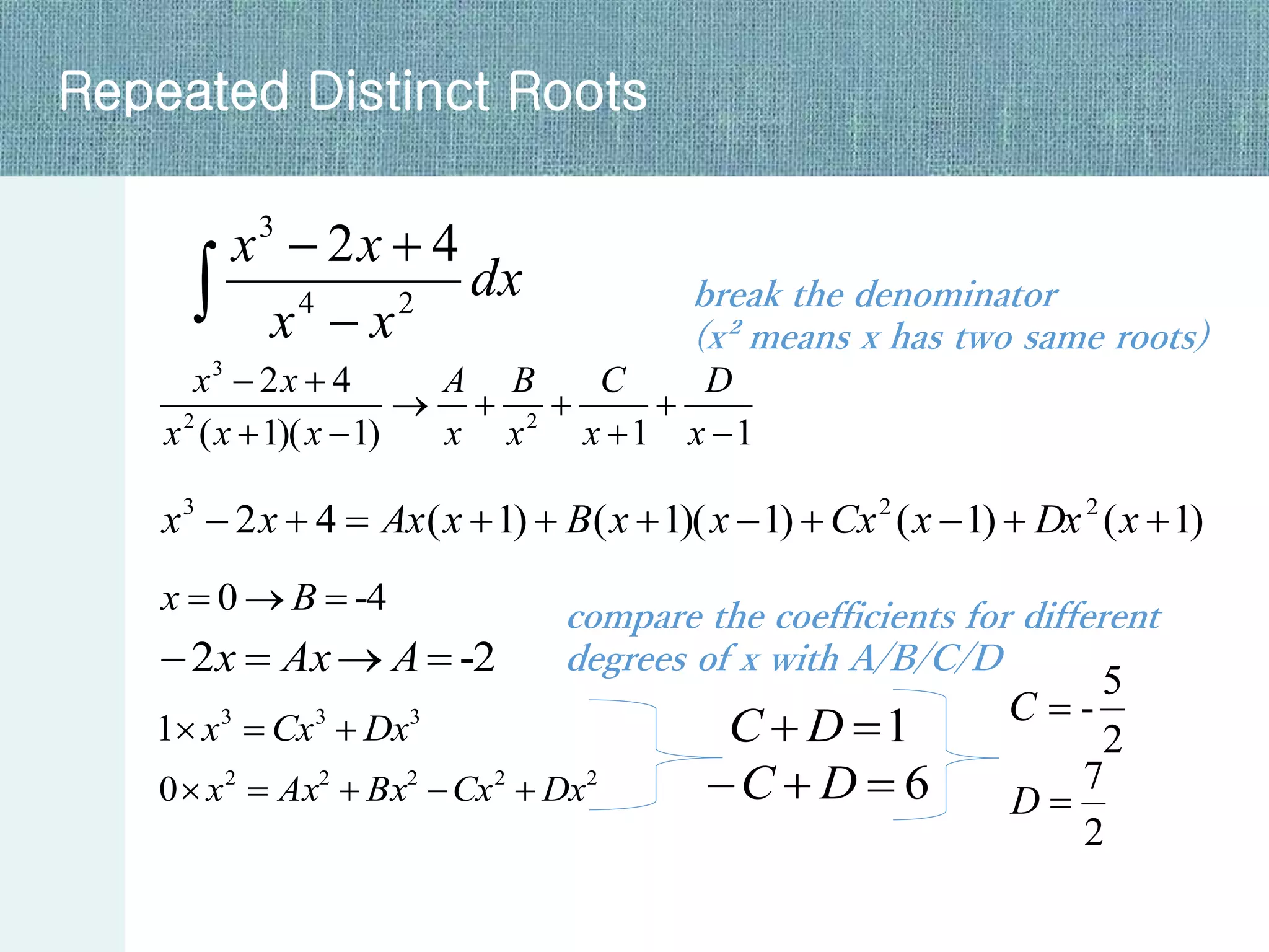 partial fractions calculus integration | PPTX | Physics | Science