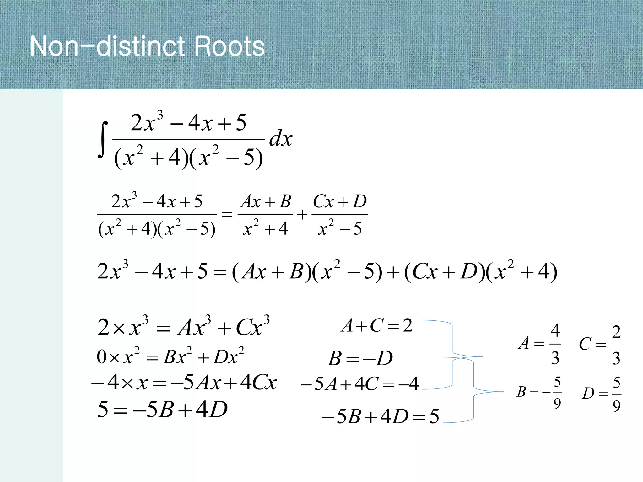 partial fractions calculus integration | PPTX