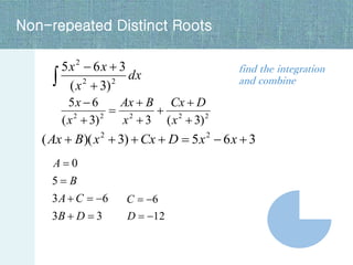 partial fractions calculus integration | PPTX