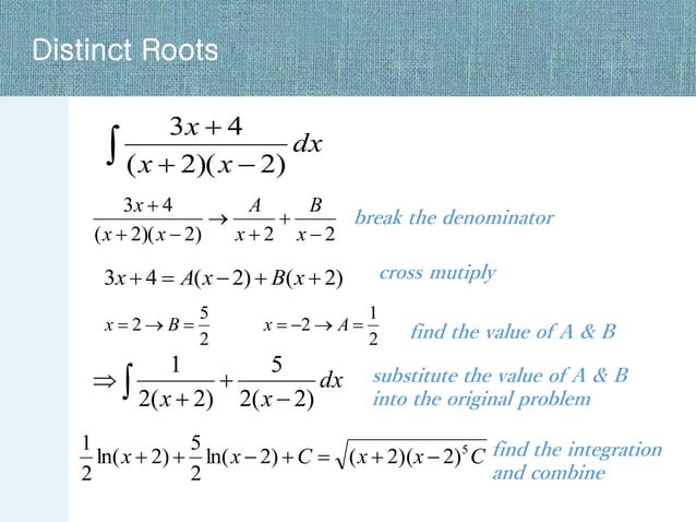 partial fractions calculus integration | PPTX | Physics | Science