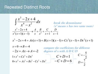 partial fractions calculus integration | PPTX