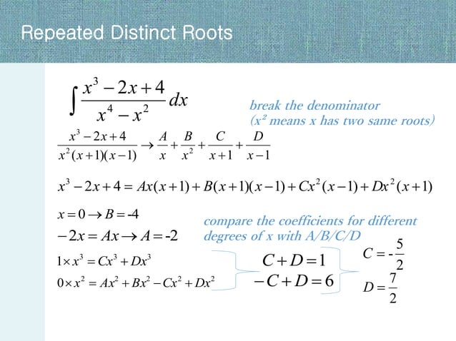 partial fractions calculus integration | PPTX | Physics | Science