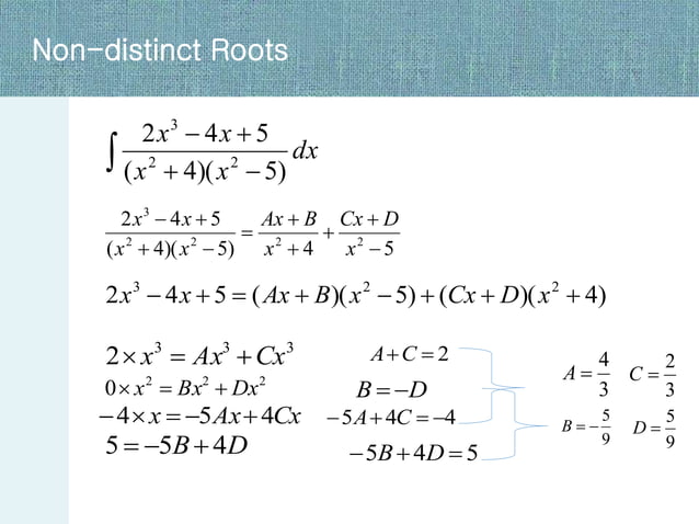 partial fractions calculus integration | PPTX | Physics | Science