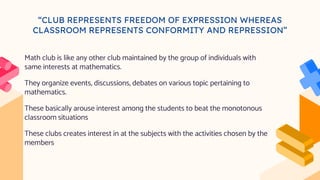 Mathematics club objectives, need and importance of mathematics club ...