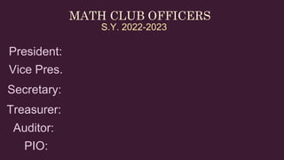 MATH CLUB ELECTION OF OFFICERS 2023.pptx