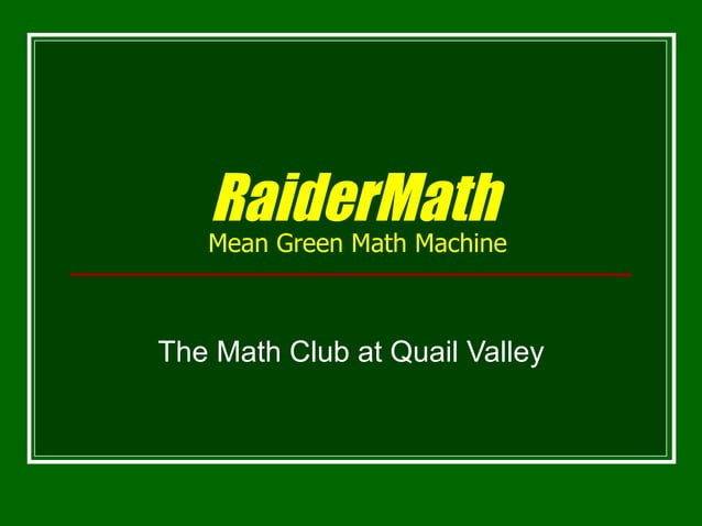 Math club meeting | PPT