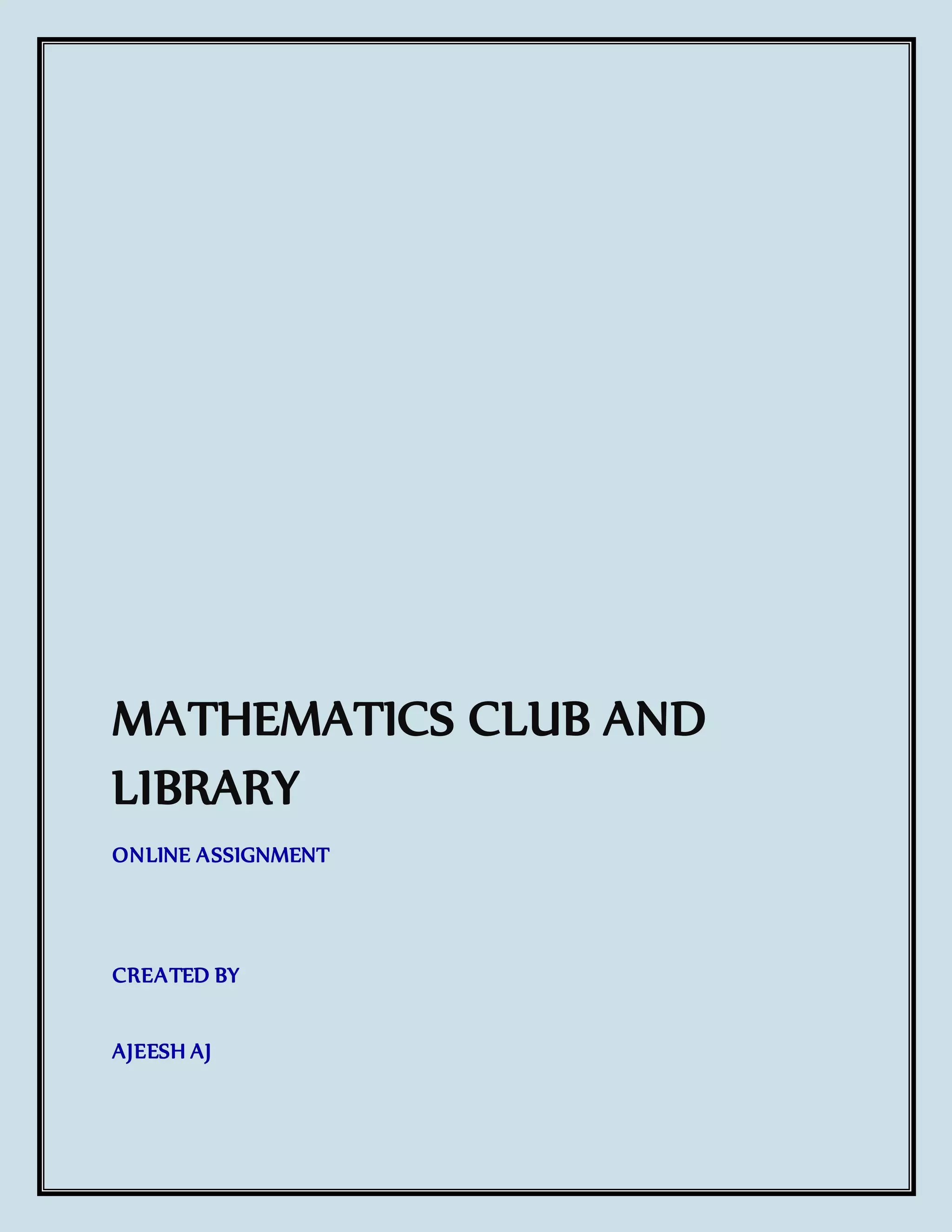 Math clubs | PDF