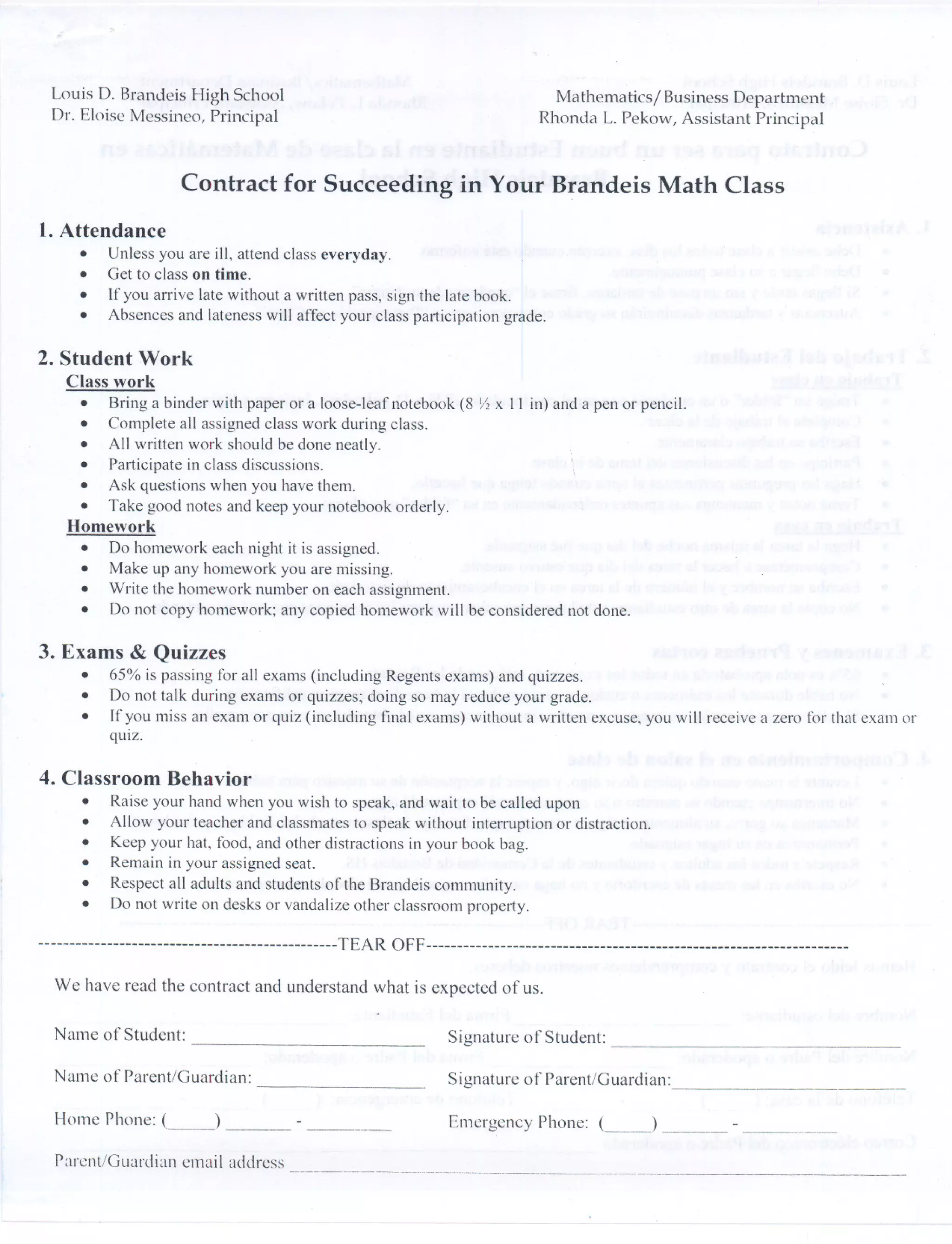 Contract | PDF | Homework and Study | Education