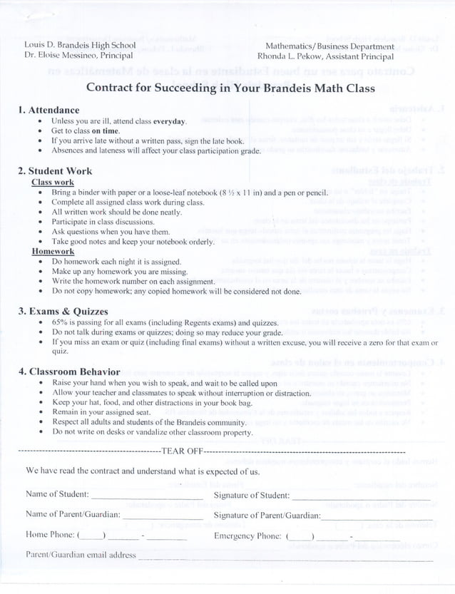 Contract | PDF | Homework and Study | Education