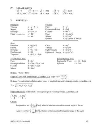 Math counts toolbox | PDF