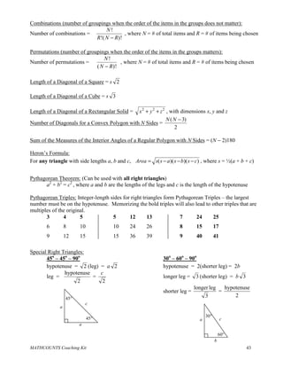 Math counts toolbox | PDF
