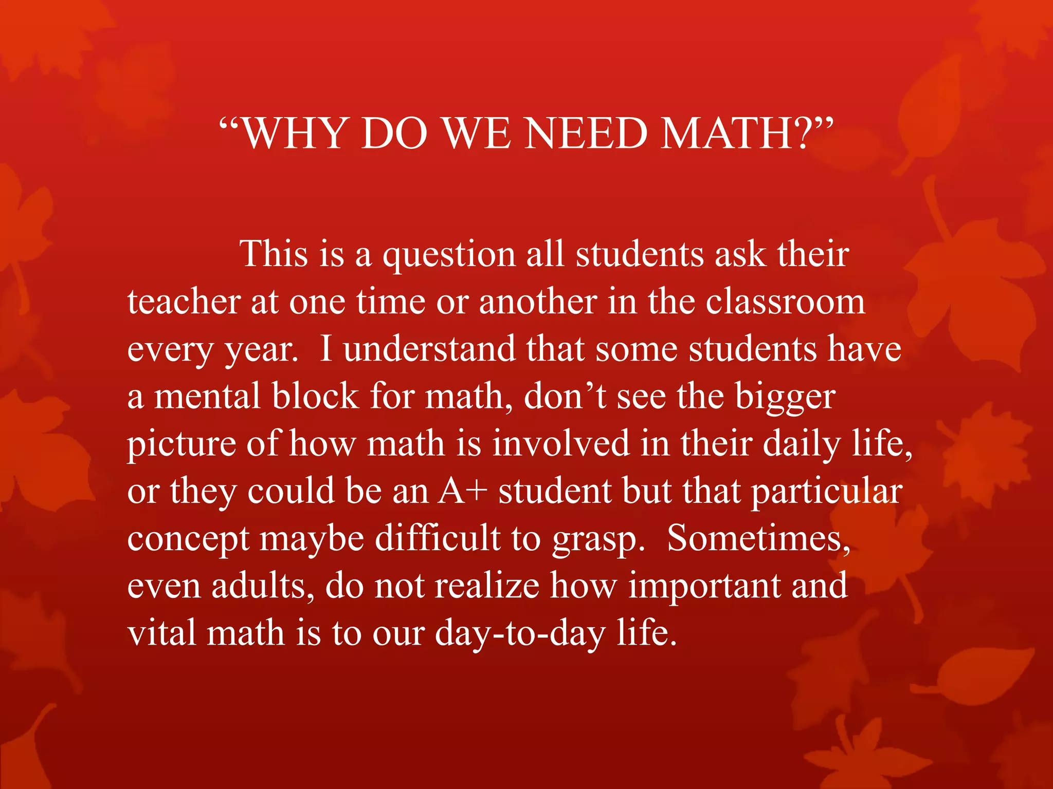Math crisis blog power point | PPTX
