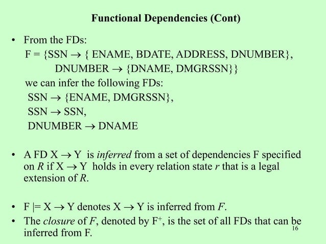 Functional Dependencies and Normalization with well explained examples and problems in ...