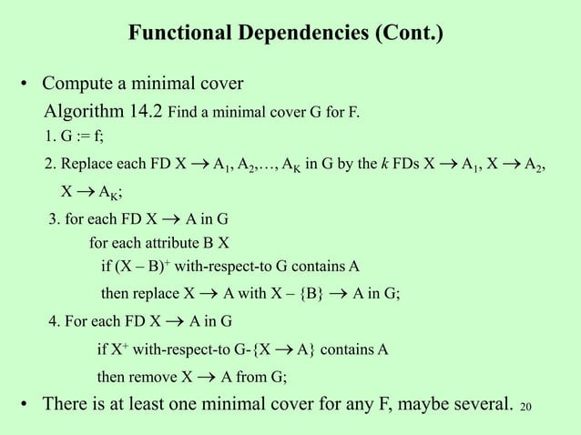 Functional Dependencies And Normalization With Well Explained Examples And Problems In