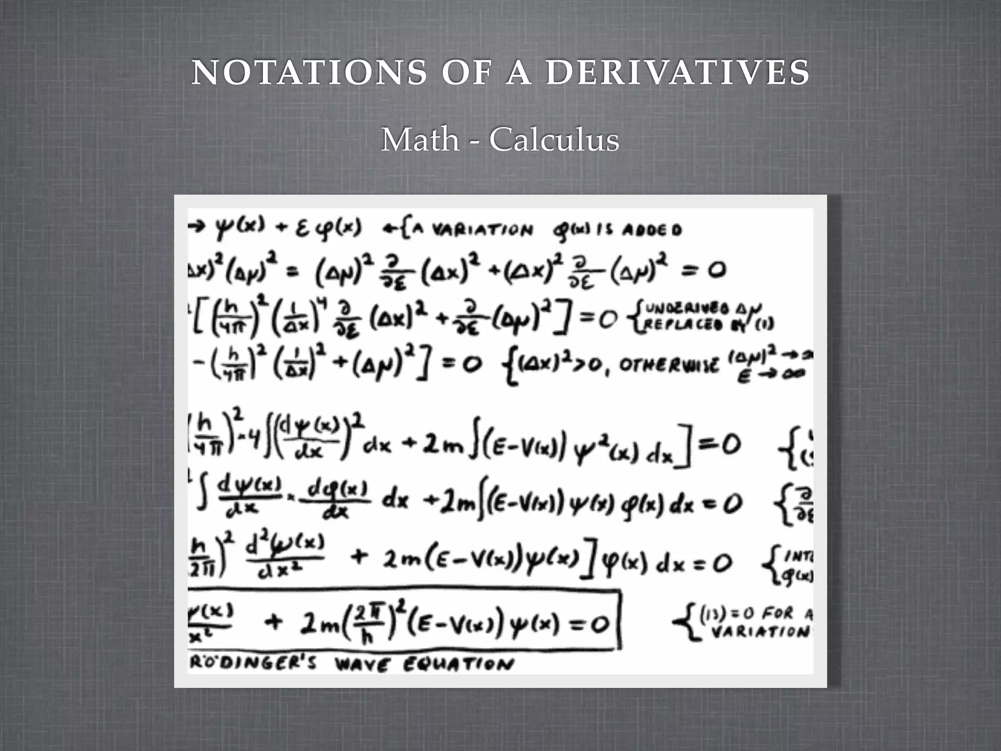 Math derivative notations | PPT