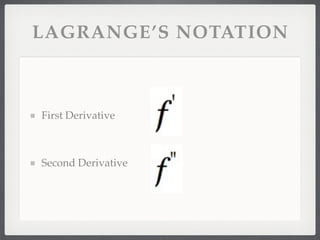 Math derivative notations | KEY