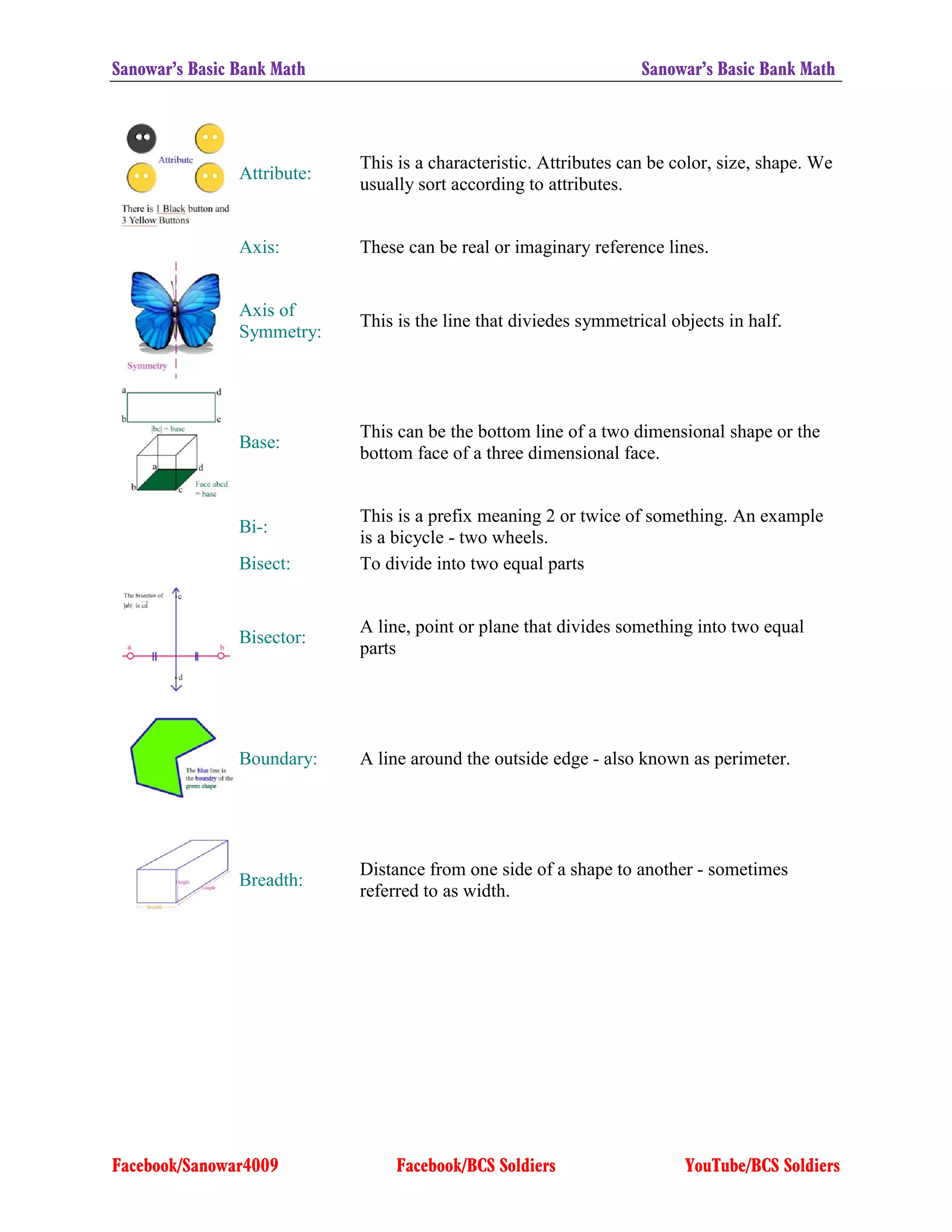 Math dictionary of geometry words [www.onlinebcs.com] | PDF