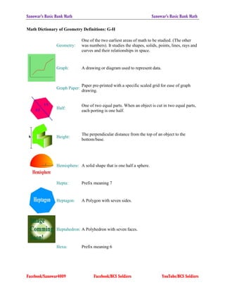 Math dictionary of geometry words [www.onlinebcs.com] | PDF | 3-D ...