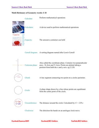 Math dictionary of geometry words [www.onlinebcs.com] | PDF | 3-D ...