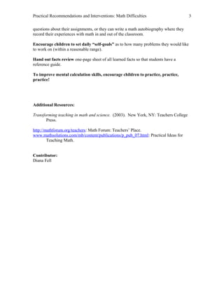 Math difficulties | DOC