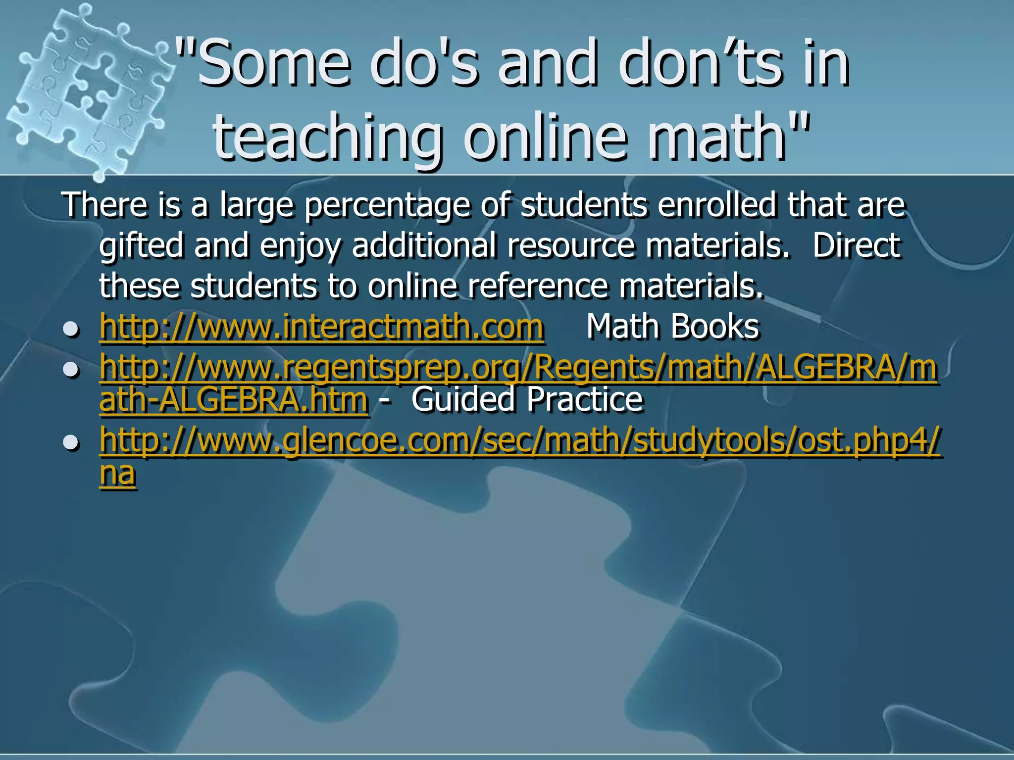 Math dos and donts | PPTX | Education