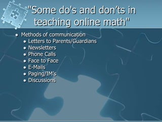 Math dos and donts | PPTX | Education