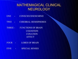 Mathemagical clinical neurology | PPT | Brain and Nervous System ...