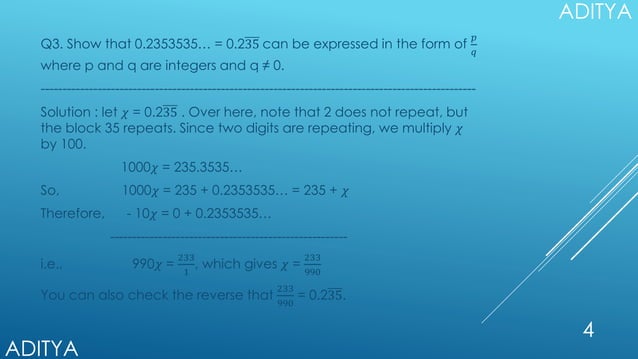 Mathematics : NUMBER SYSTEM | PPT