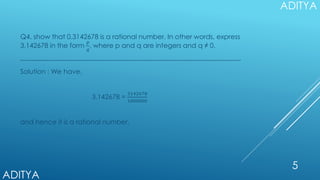 Mathematics : NUMBER SYSTEM | PPTX