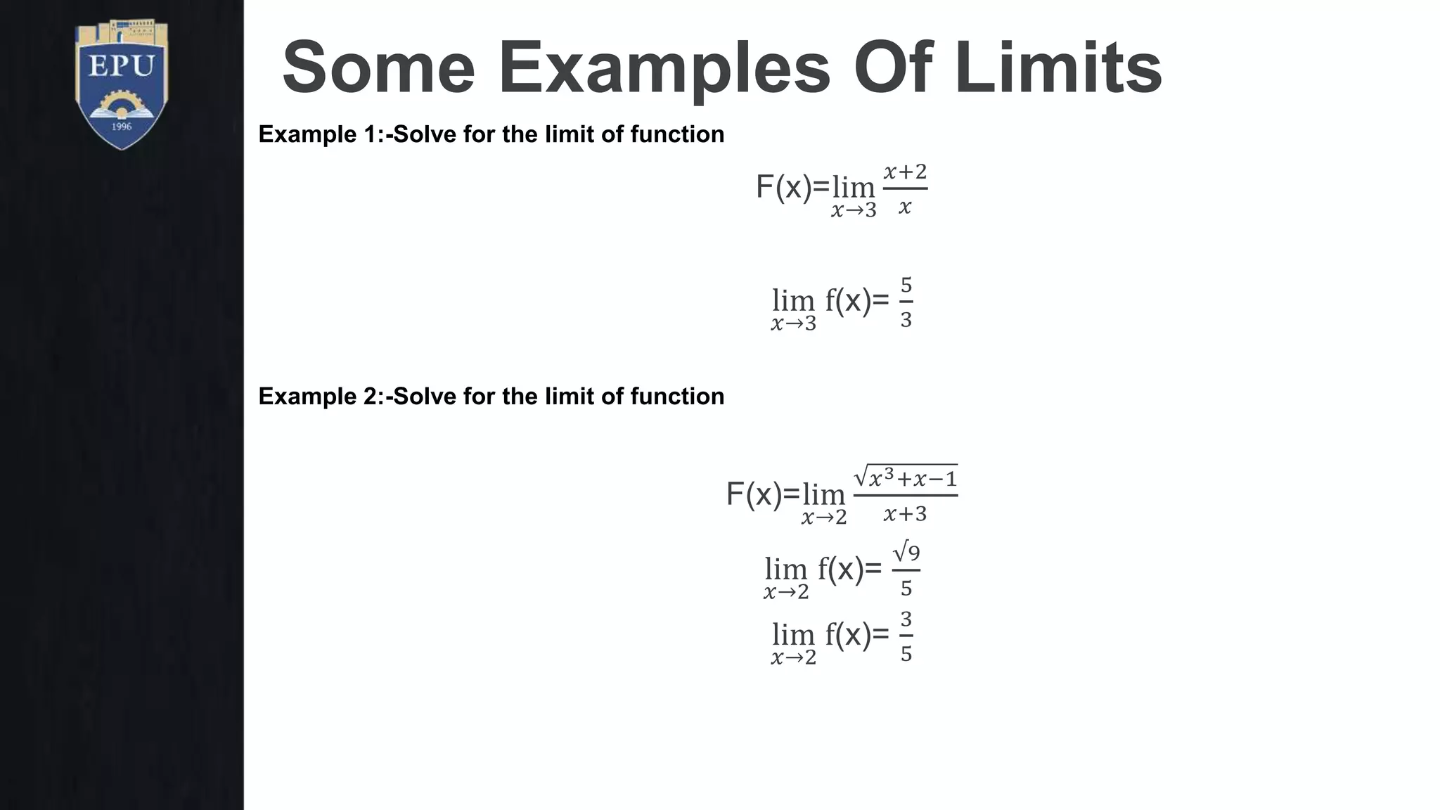 Limit of Function Mathematic | PPTX | Physics | Science