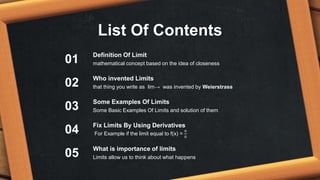 Limit of Function Mathematic | PPTX | Physics | Science
