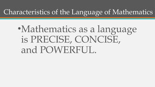 MATHEMATICAL-LANGUAGE.pptx............... | PPT