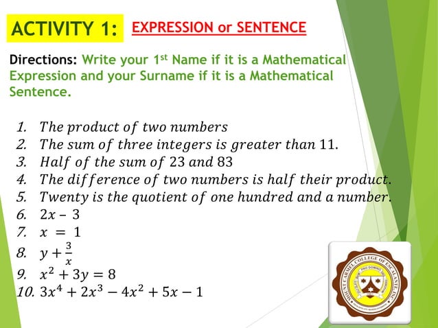 Mathematical-Language-and-Symbols.pdf lesson 1 | PDF
