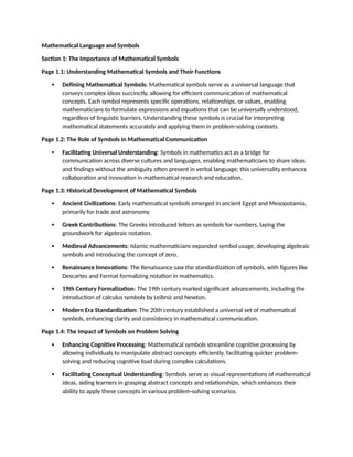 Mathematics in the modern world:Mathematical language and symbols | DOCX