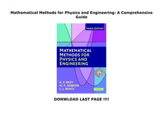 Mathematical Methods for Physics and Engineering: A Comprehensive Guide ...