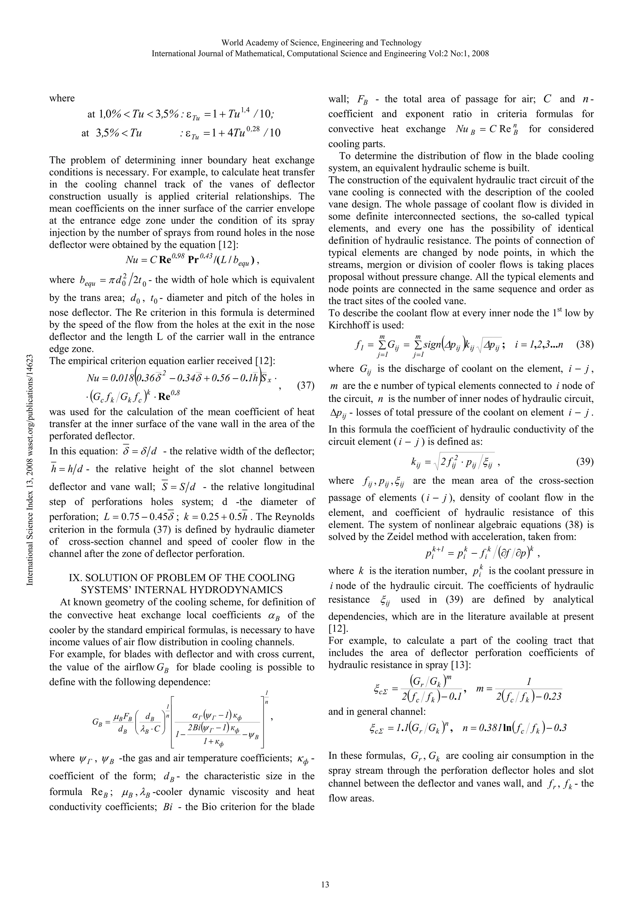 Mathematical Modeling Of Gas Turbine Blade Cooling Pdf