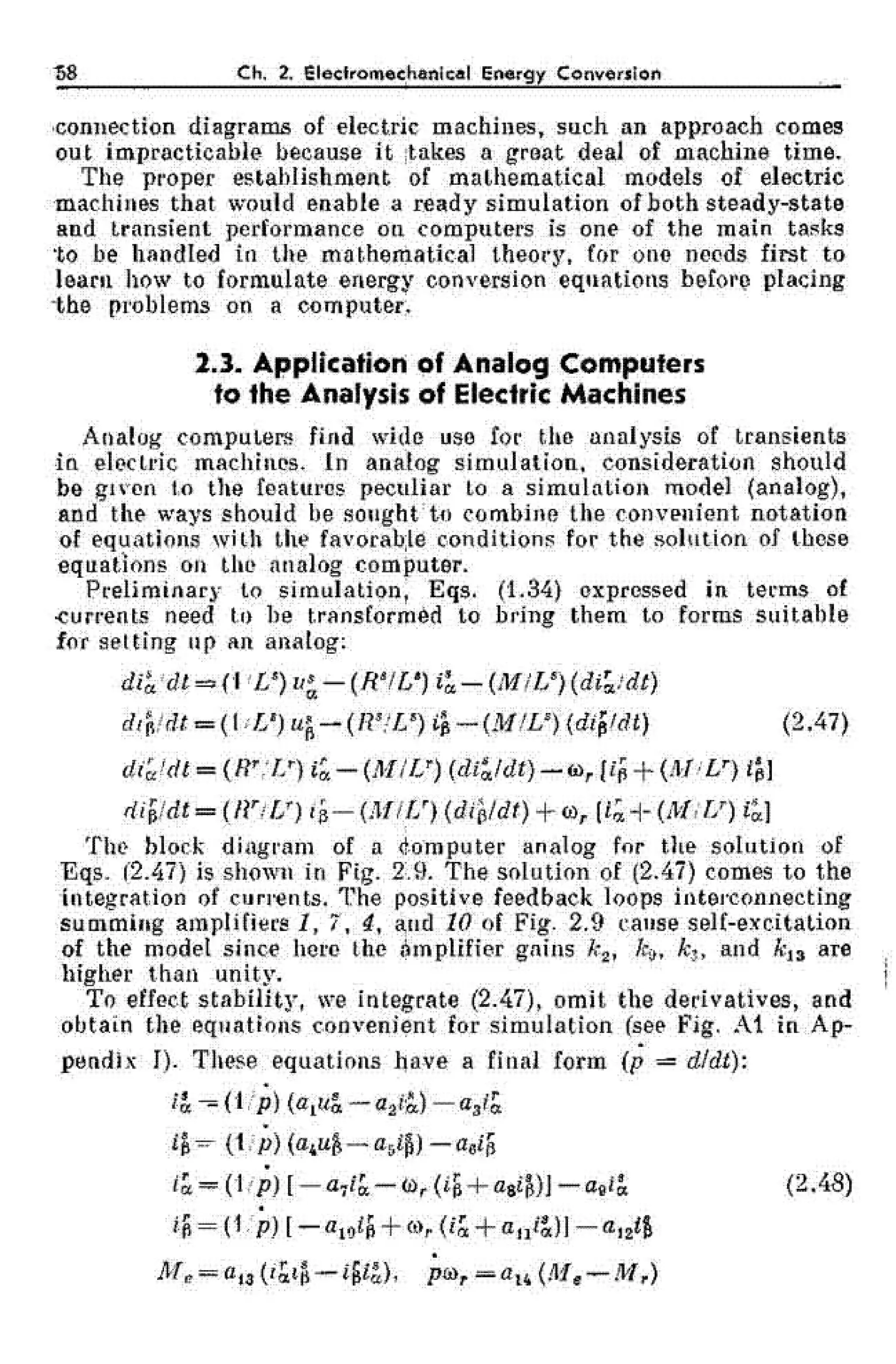 Mathematical models of electric machines | PDF