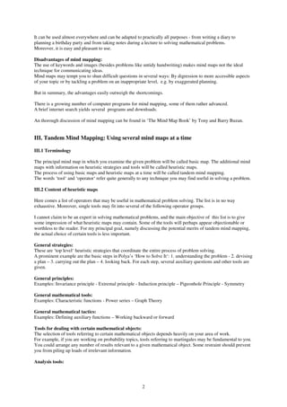Mathematical Problem Solving And Mind Mapping | PDF